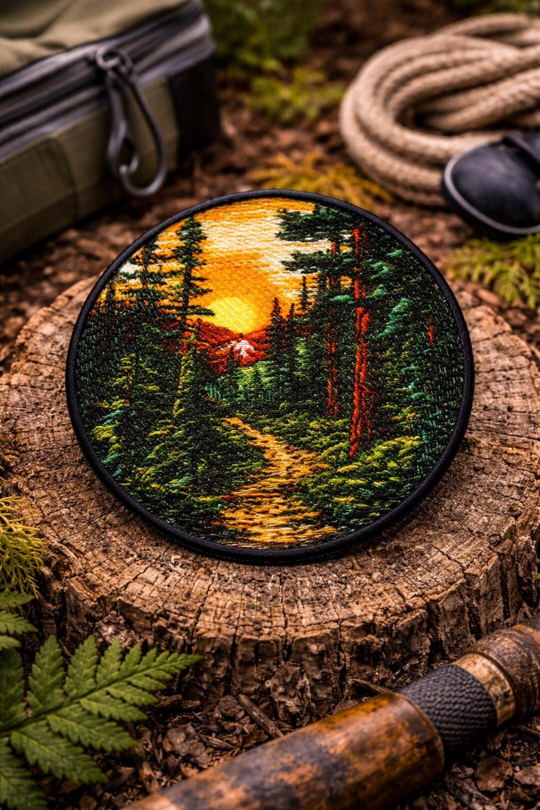 Hiking Trail Patch/iron-on Patch/adventure Souvenir Gift/outdoor Sunset ...