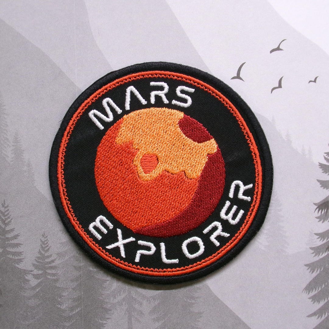 Mars Explorer Patch Embroidered DIY Iron-on Custom Applique, Planet ...