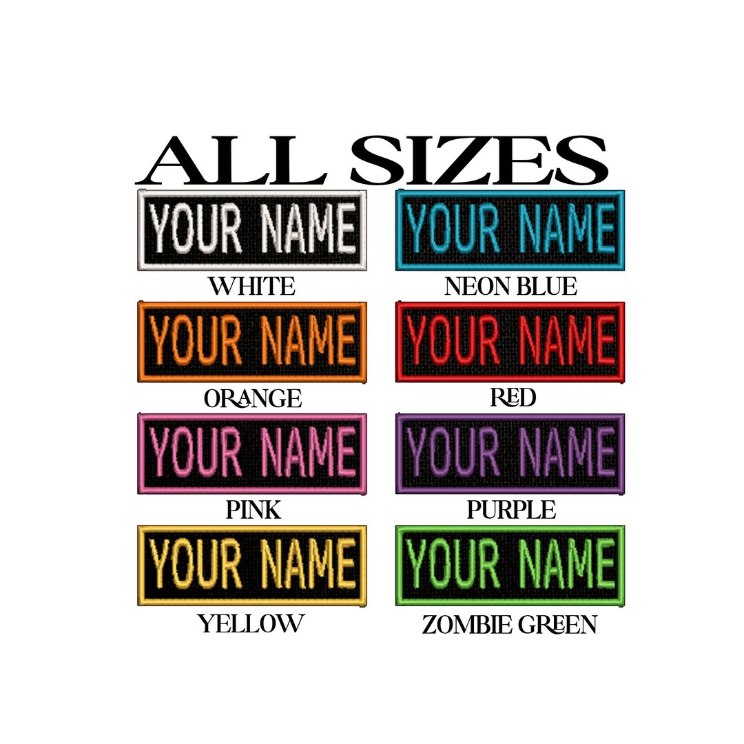 Custom Name Patch your Name Personalized Name Tag Embroidered Iron-on ...