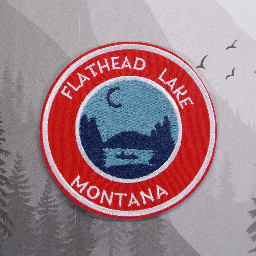 Iron on Flathead Lake Patch/souvenir Applique for Jacket & Clothing ...