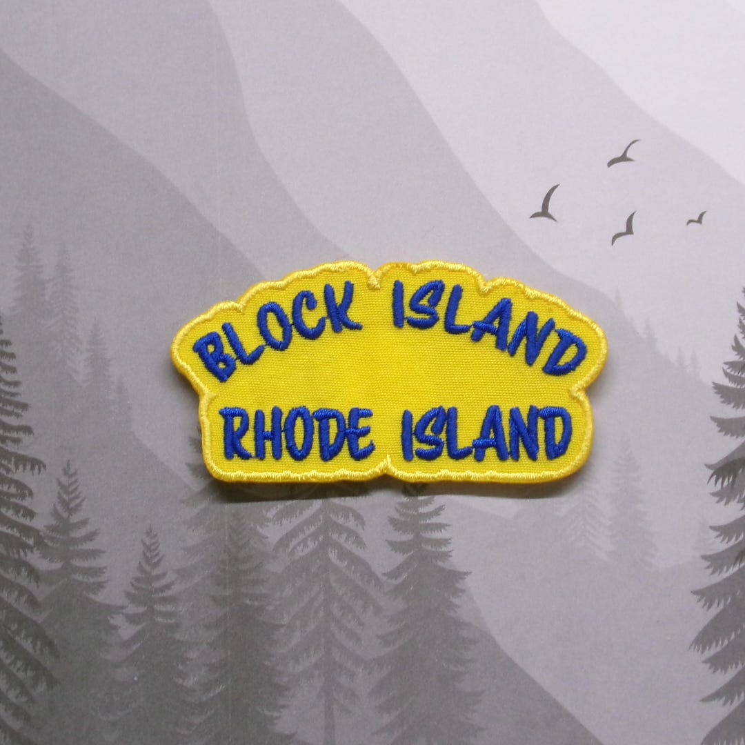 Iron-on Block Island Rhode Island Patch 3.5"x2" Embroidered Applique ...