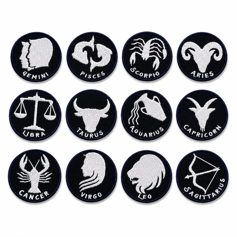 Zodiac Sign Patch/iron-on Patch/birthday Gift/horoscope Astrology Badge ...