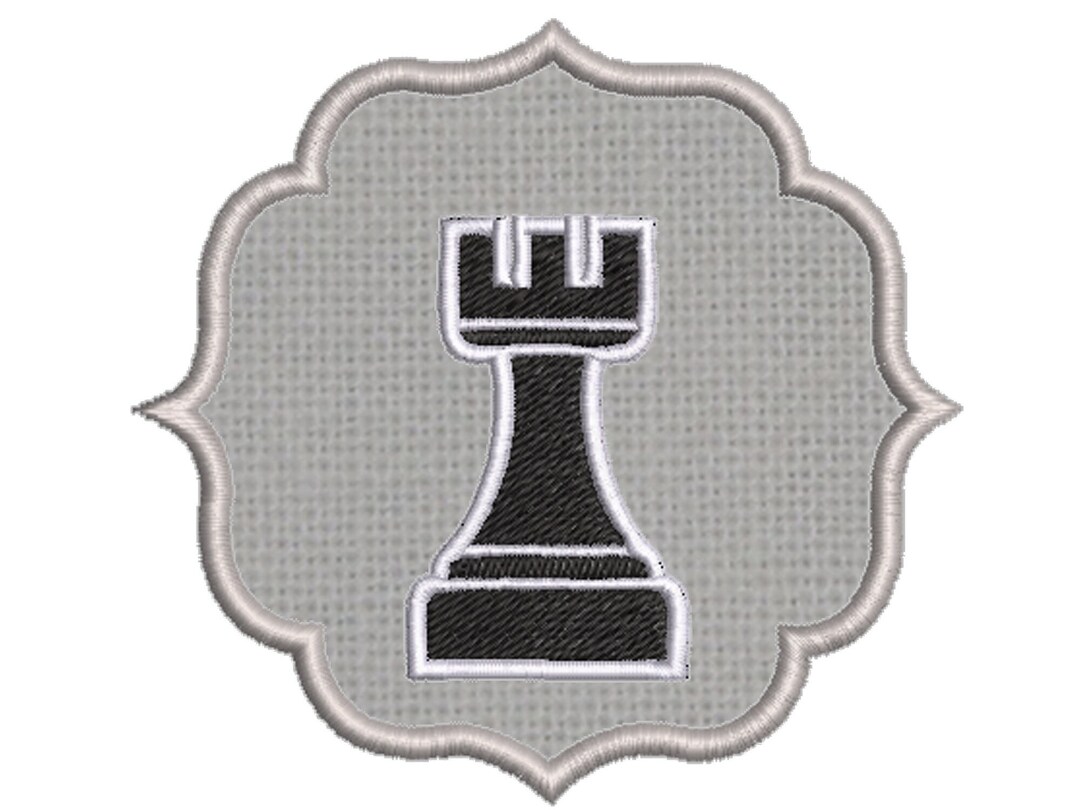 Black Rook Chess Piece Patch Embroidered DIY Iron-on/sew-on Applique ...