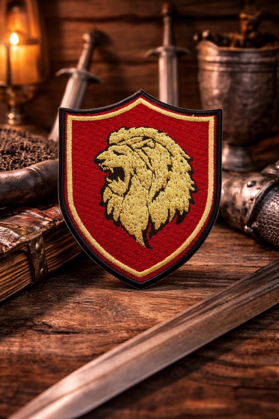 Lion Crest Patch/iron-on Patch/heraldic Medieval Knights Coat of Arms ...