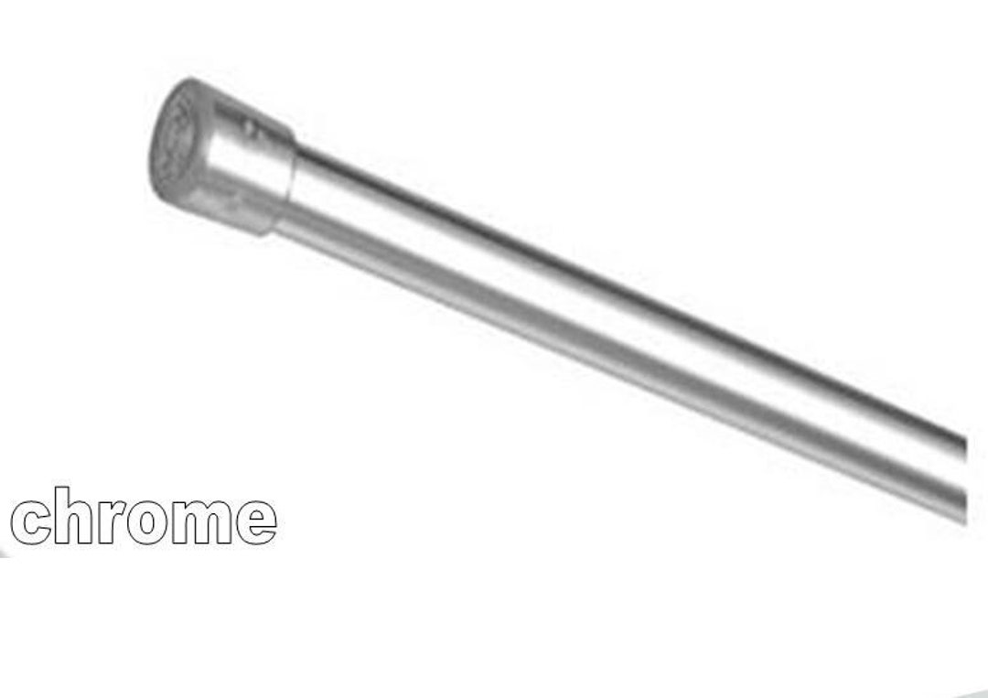 CHROME Telescopic Spring Loaded Extendable Tension Rod for Net Curtains ...