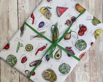Vegetable Fruit Wrapping Paper - Etsy
