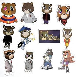 College Dropout Bear Assorted Stickers, Waterproof American Hip Hop ...