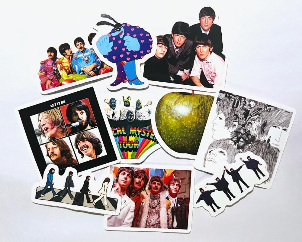 The Beatles Stickers, 12pcs/24pcs Waterproof 60s Classic Rock Band ...