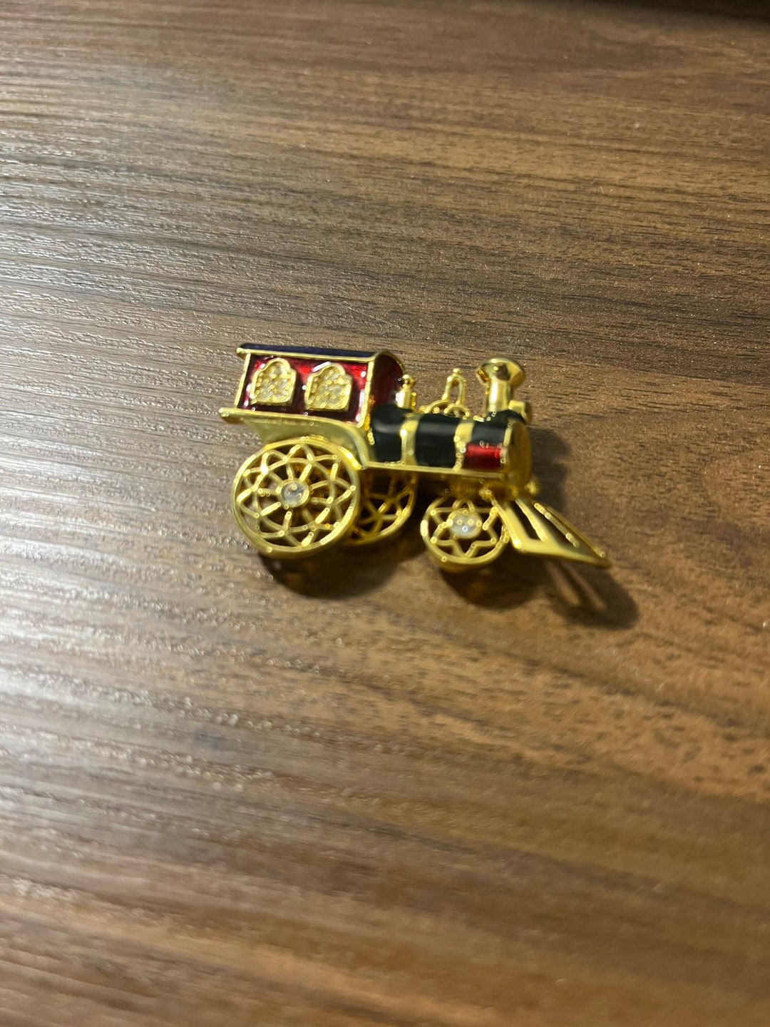 Avon Smithsonian Train Brooch, Red and Gold Enamel Train Brooch, Avon ...