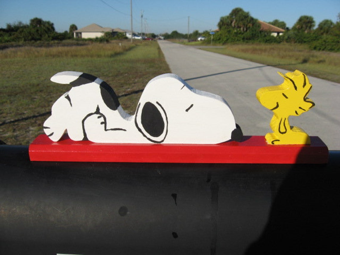 Snoopy and Woodstock Napping Mailbox Topper. Handmade Great - Etsy