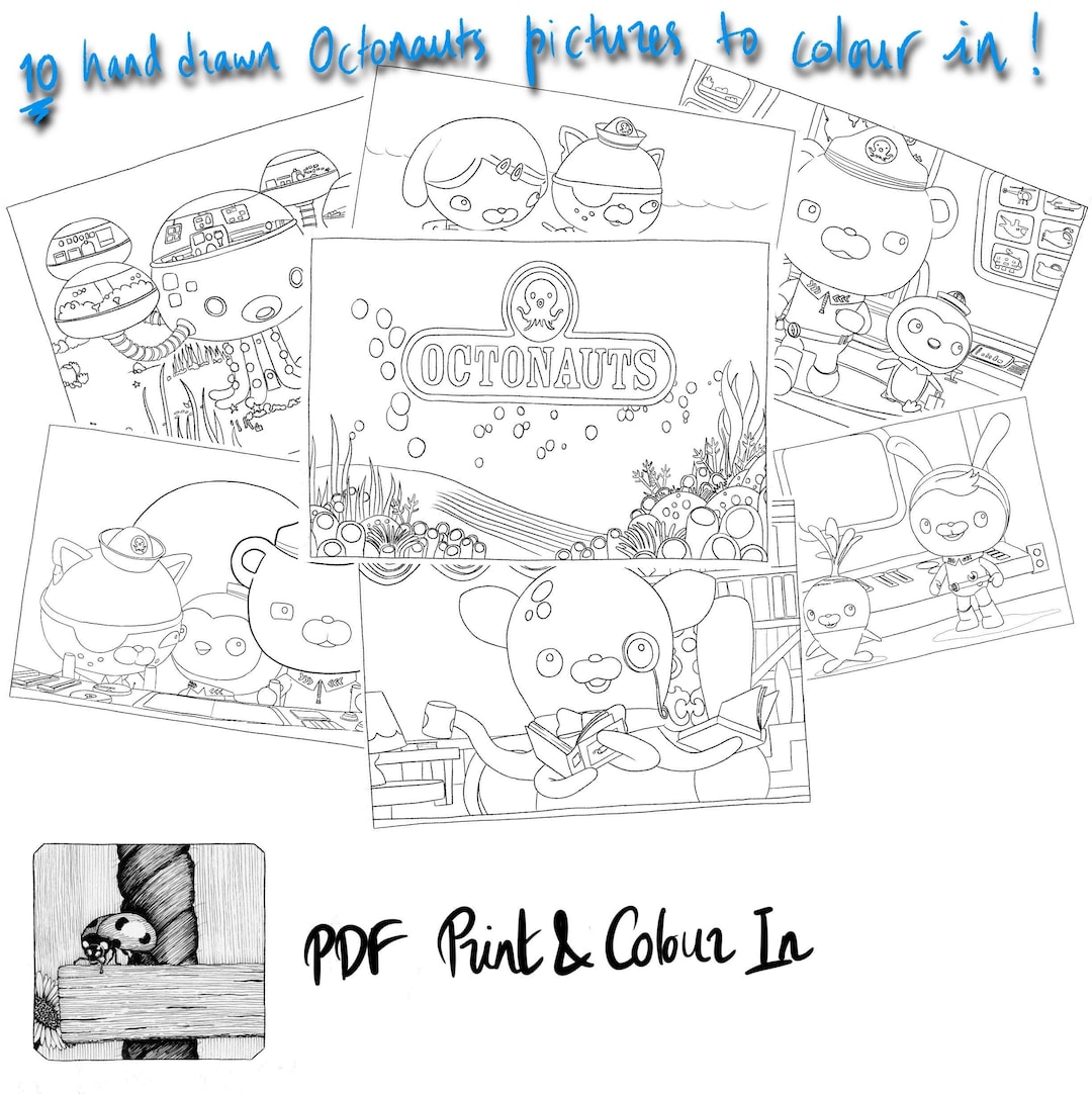 INSTANT DOWNLOAD - Hand Drawn Octonauts Illustrations for Colouring In ...