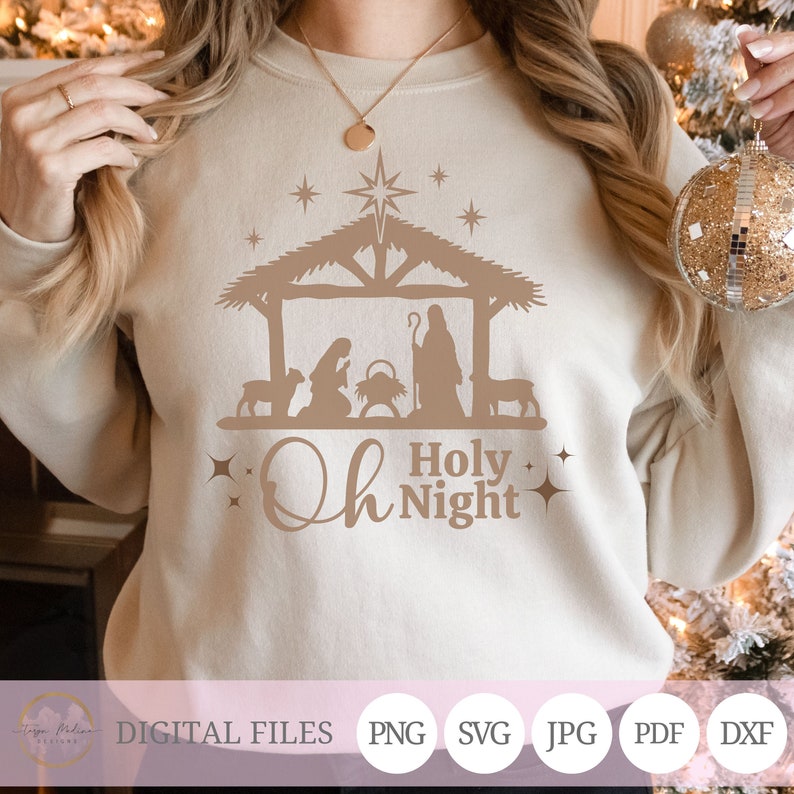 Oh Holy Night SVG Nativity SVG Digital Nativity Set PNG - Etsy