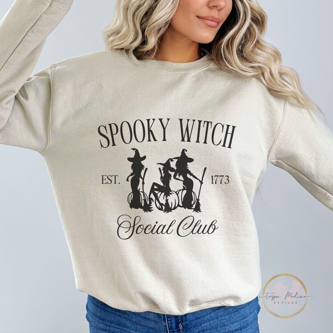 Spooky Witch Social Club SVG PNG Funny Witch Halloween Social Club SVG ...