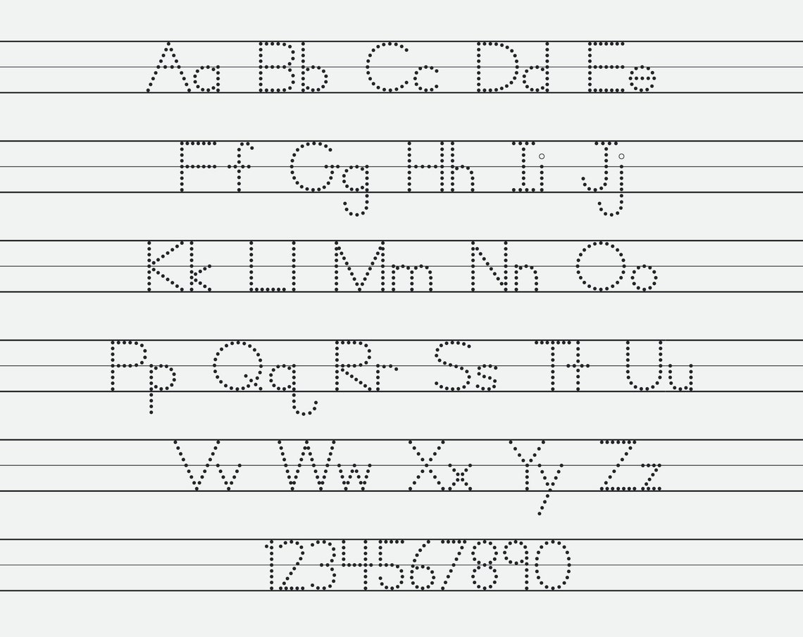 Fit to Print: a Dotted Font With Line Guides for Teaching Handwriting ...