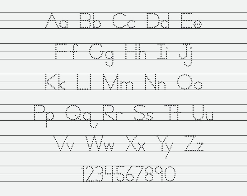Fit To Print A Dotted Font With Line Guides For Download Now Etsy