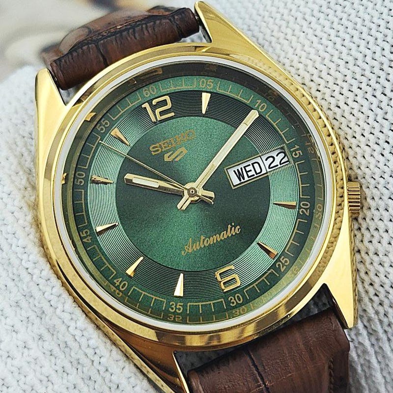 Vintage Gold Green Watch - Etsy
