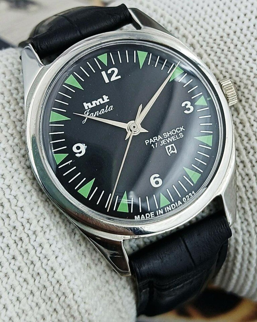 Vintage HMT Janata Indian Hand-winding Men’s Watch | 17 Jewels Black ...
