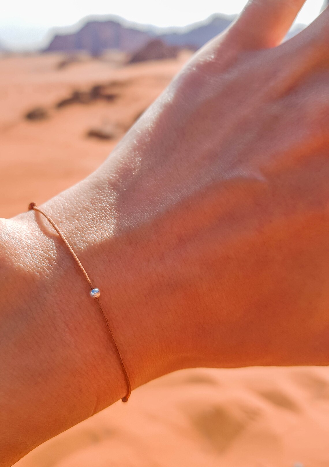Men Brown String Surfer Bracelet Sterling Silver Men Bracelet - Etsy