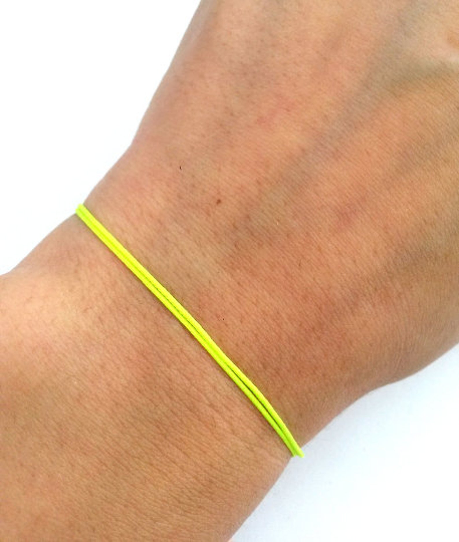 Men Neon Yellow String Surfer Bracelet Men Bracelet Neon Yellow Thread ...