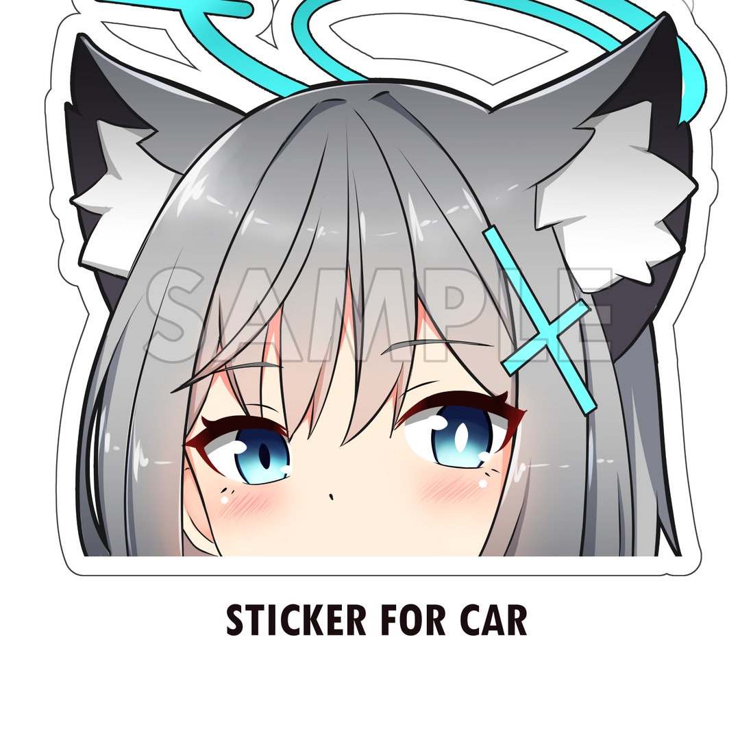 Shiroko Peeker Sticker: Blue Archive Game, Waterproof Vinyl Die-cut - Etsy