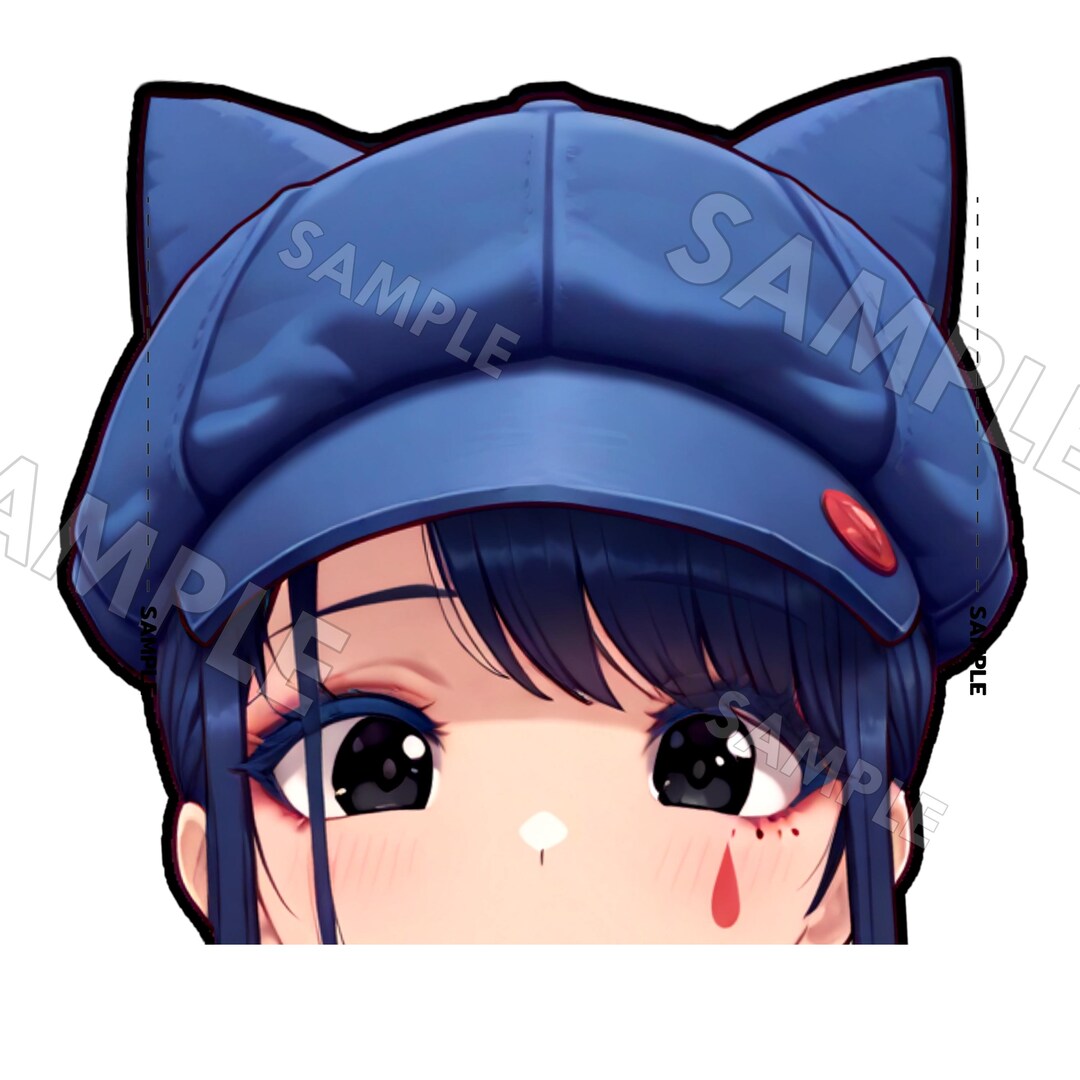 Mita Cappie Sticker: Anime Girl Peeker Die-cut Sticker - Etsy