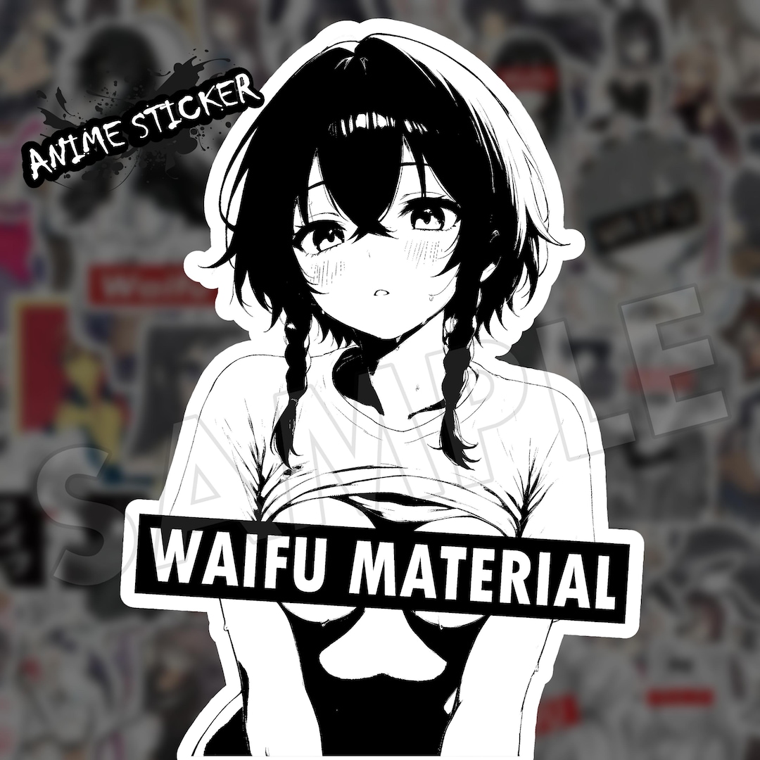 Anime Waifu Material Die-cut Stickers, Cute Aesthetic Stickers, Laptop ...