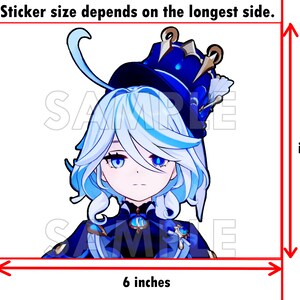Furina Genshin Impact Sticker Genshin Decals Die-cut Stickers - Etsy