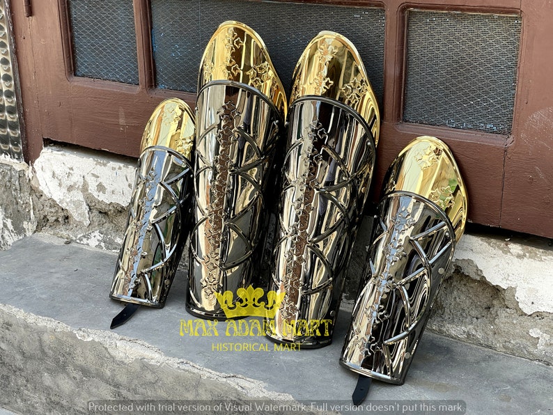 Medieval Greek Roman Centurion Leg Armor, Bracers Armor, Cosplay Armor ...