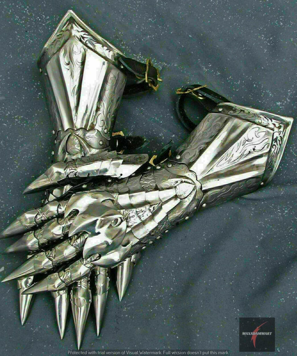 Medieval Gauntlet Gloves Pair Brass Accents Knight Crusader - Etsy UK