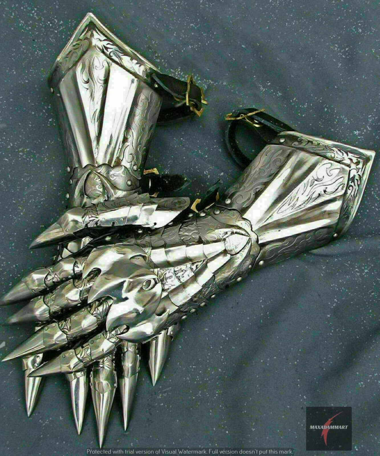 Medieval Gauntlet Gloves Pair Brass Accents Knight Crusader - Etsy UK