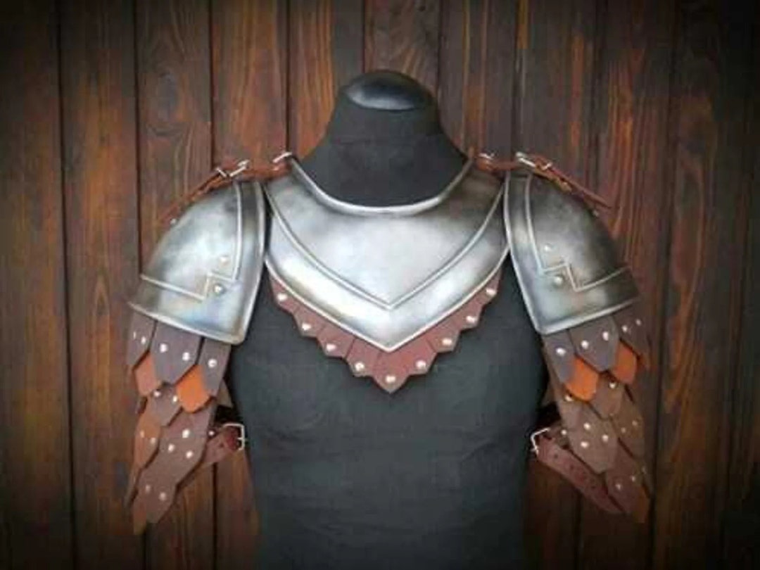 Medieval Knight Shoulder Armor Pair of Pauldrons & Gorget Sca - Etsy