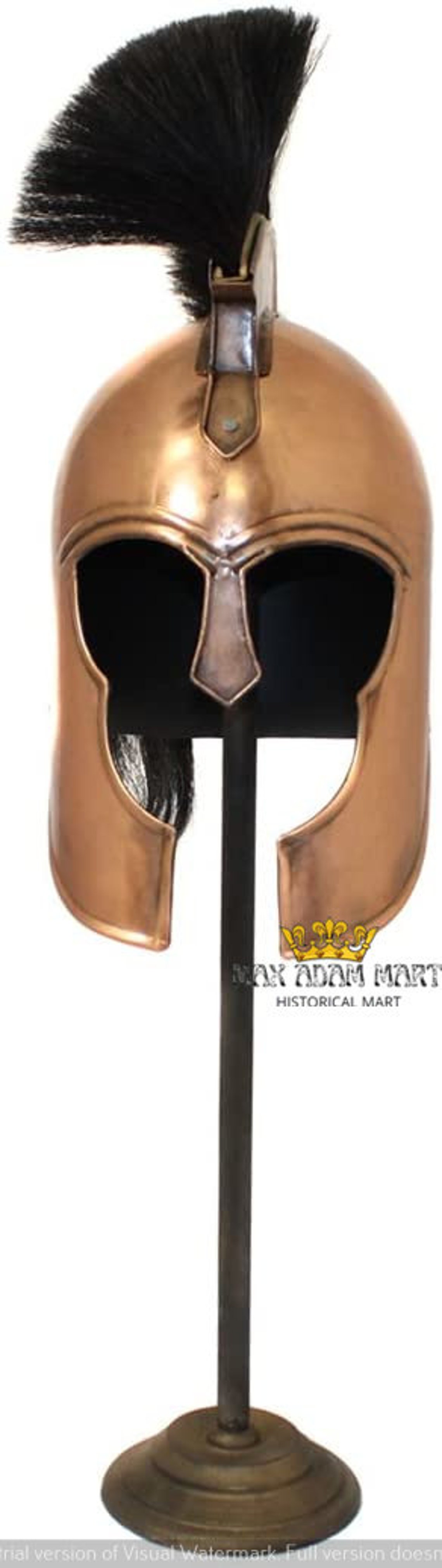 Antique Replica Trojan War Armor Helmet, Copper Plating Finish Medieval ...