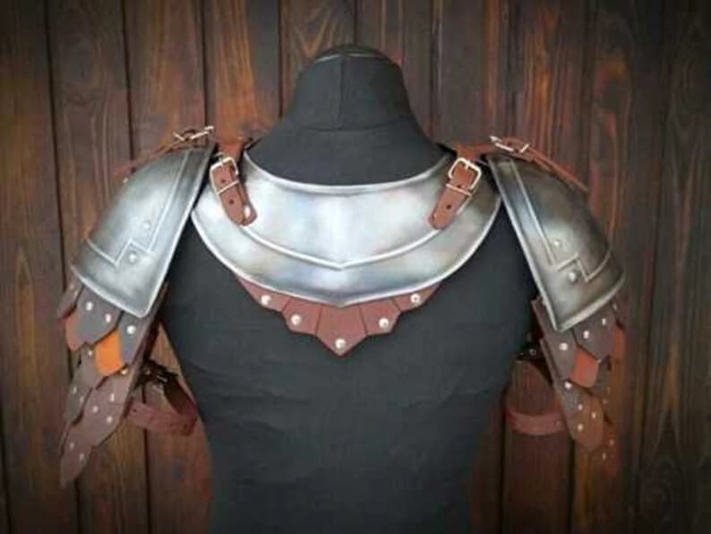 Medieval Knight Shoulder Armor Pair of Pauldrons & Gorget Sca - Etsy