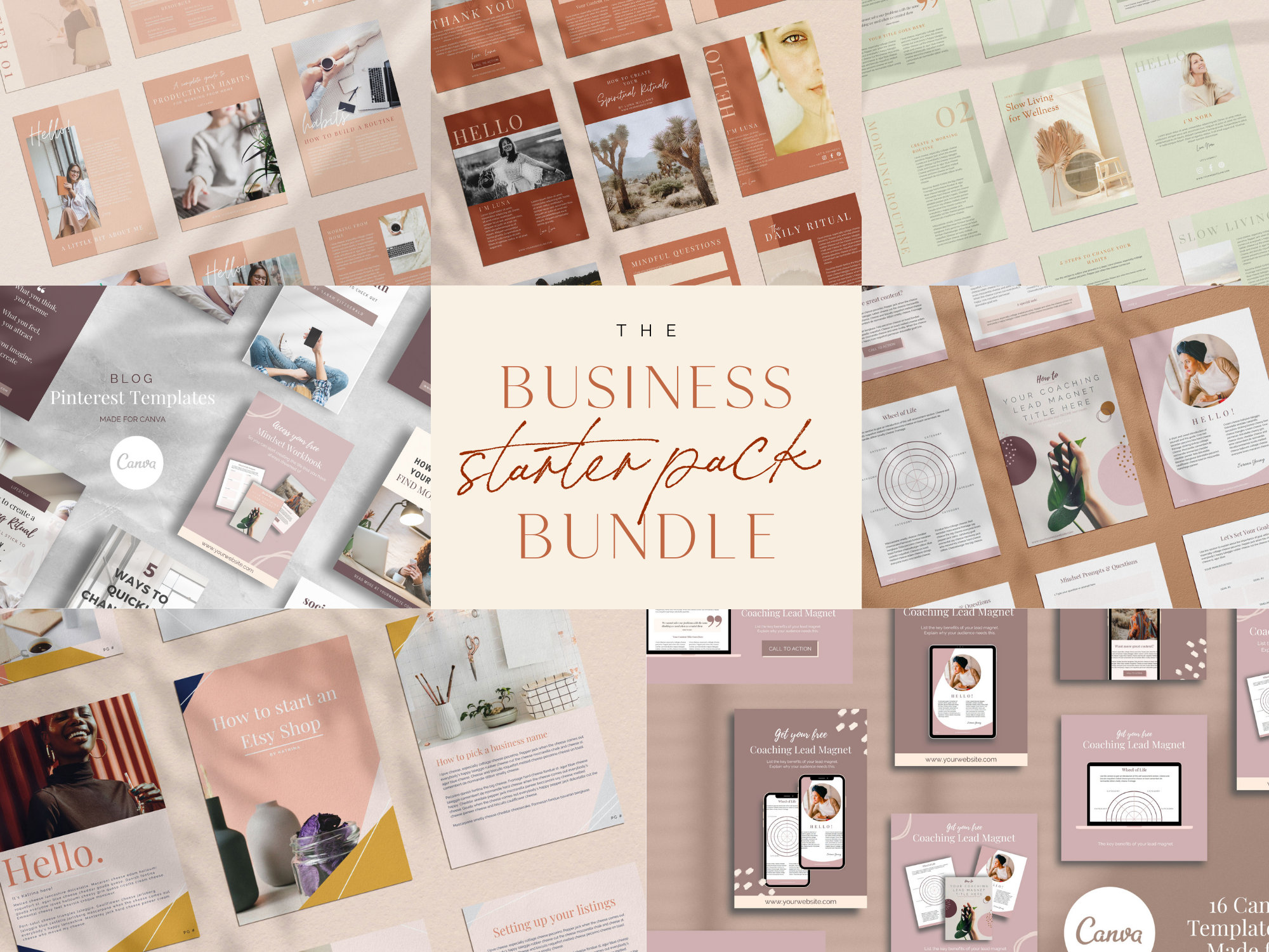 The Business Starter Pack Bundle - Canva Template, Minimalistic Design ...