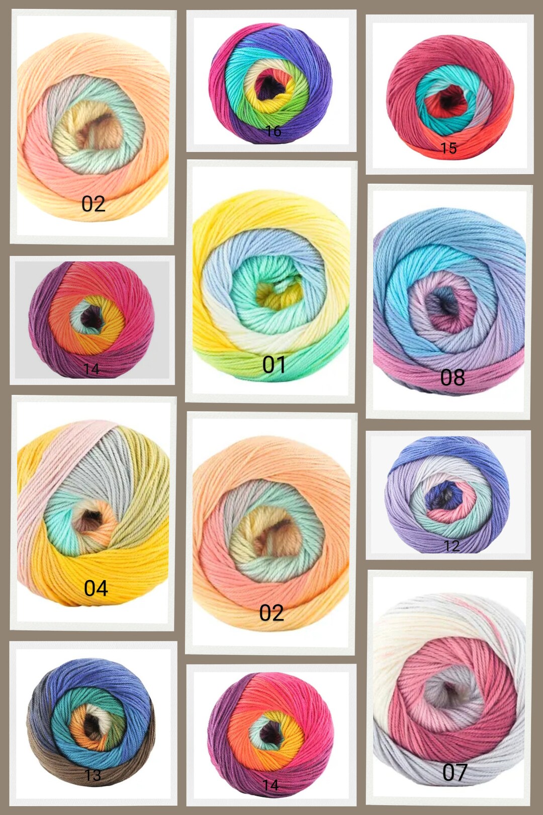 CLEARANCE! Papatya Sundae Yarn 100% Microfiber Acrylic Rainbow Gradient ...