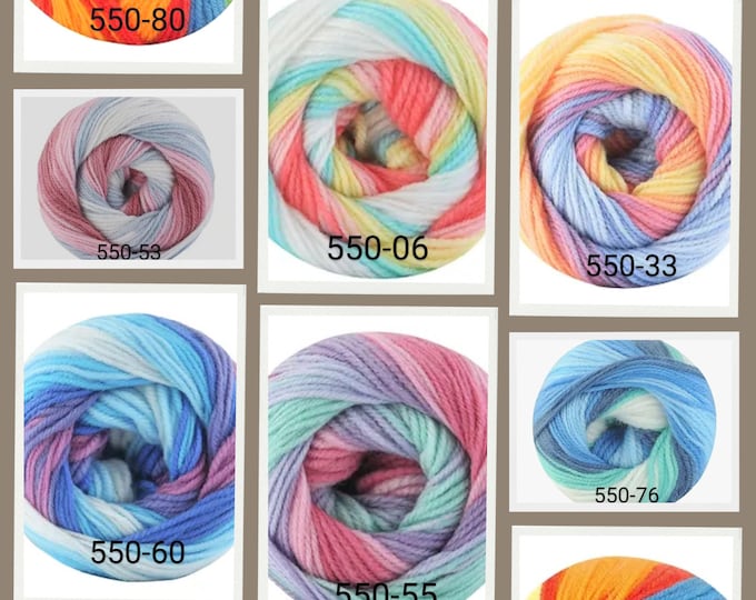 Cicibebe Batik DK Yarn by Papatya 100% Acrylic Baby Rainbow Gradient ...
