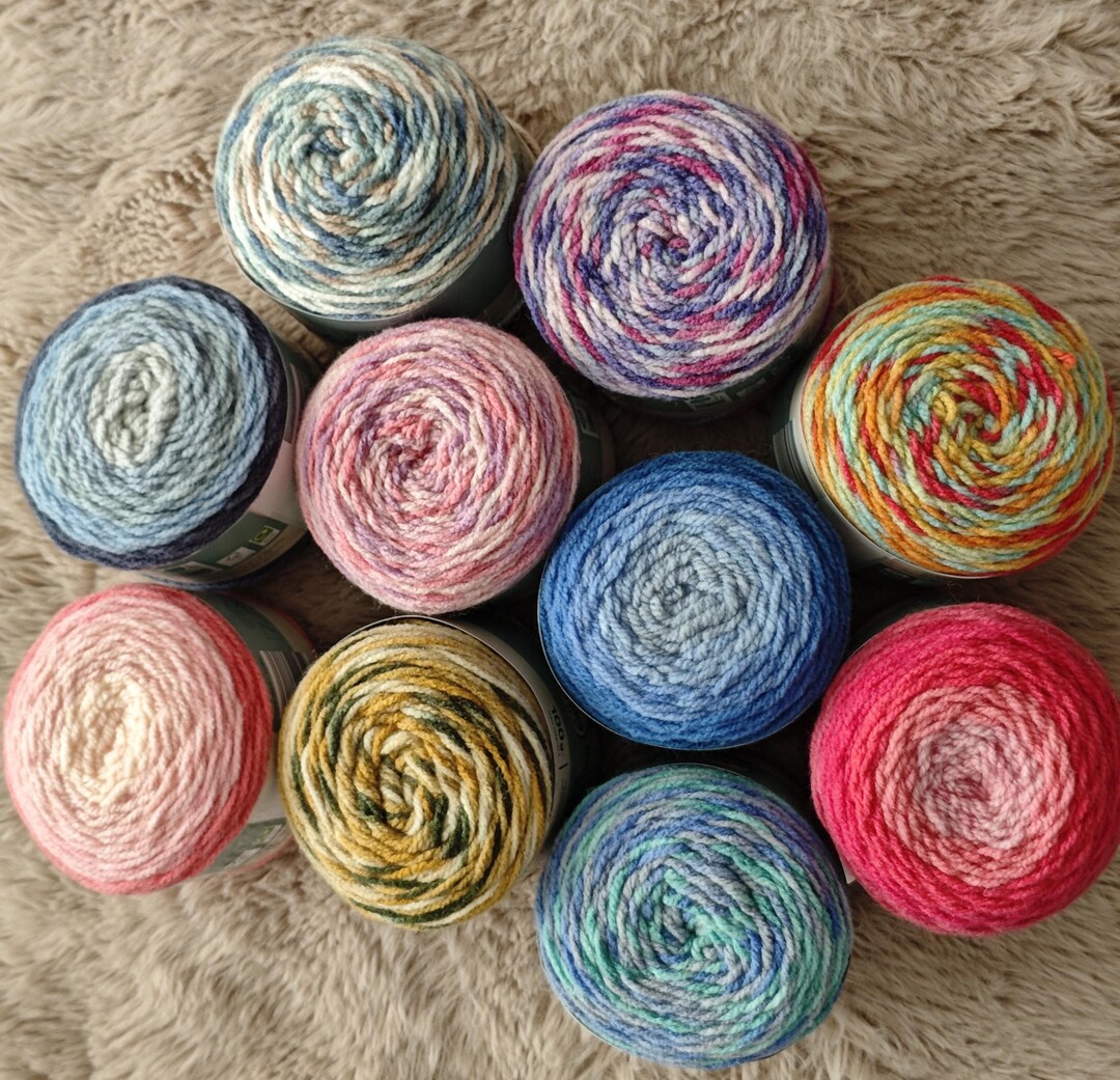 So Crafty Knitting & Crochet Ombre / Rainbow Cake Yarn Wool 100g Skein ...