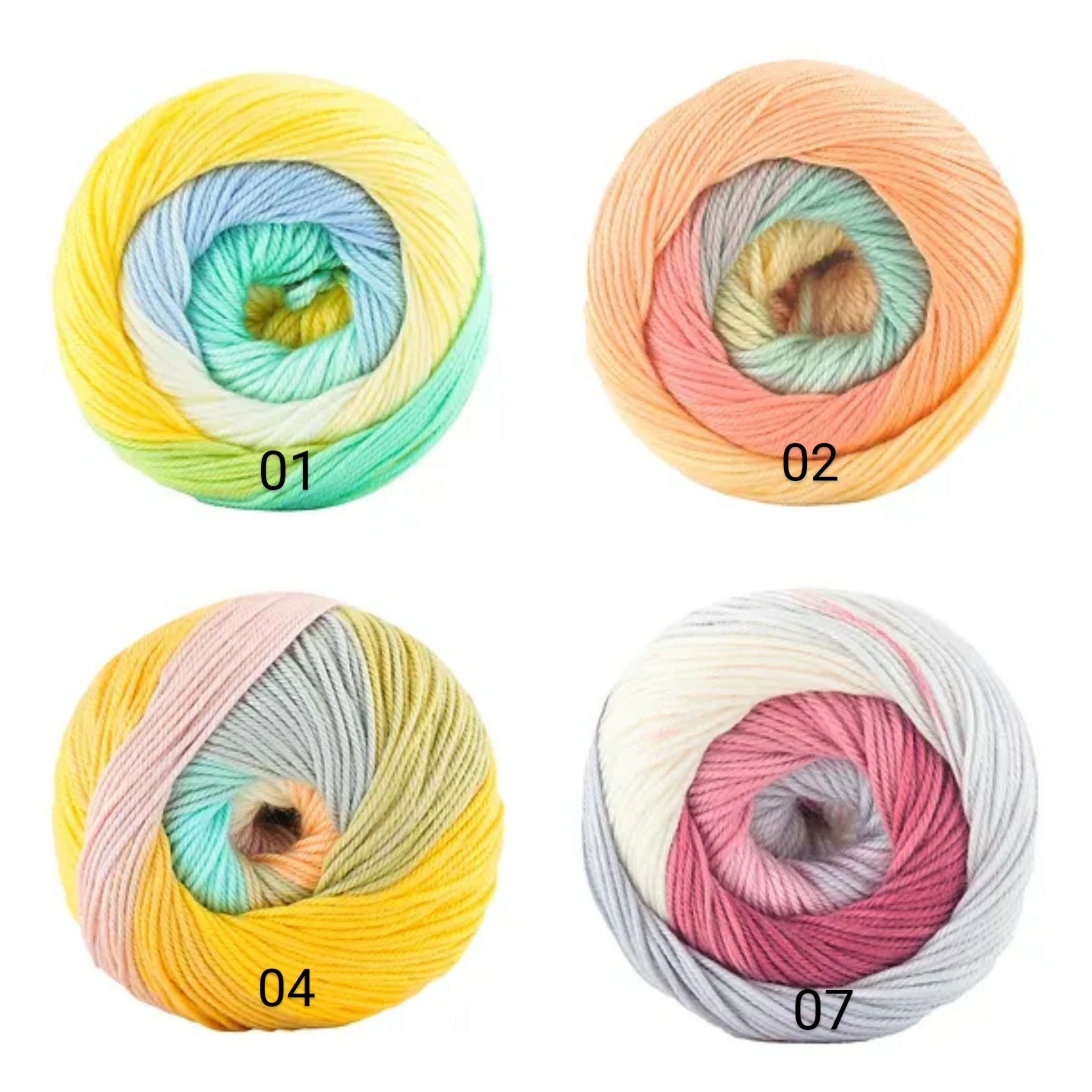 CLEARANCE! Papatya Sundae Yarn 100% Microfiber Acrylic Rainbow Gradient ...