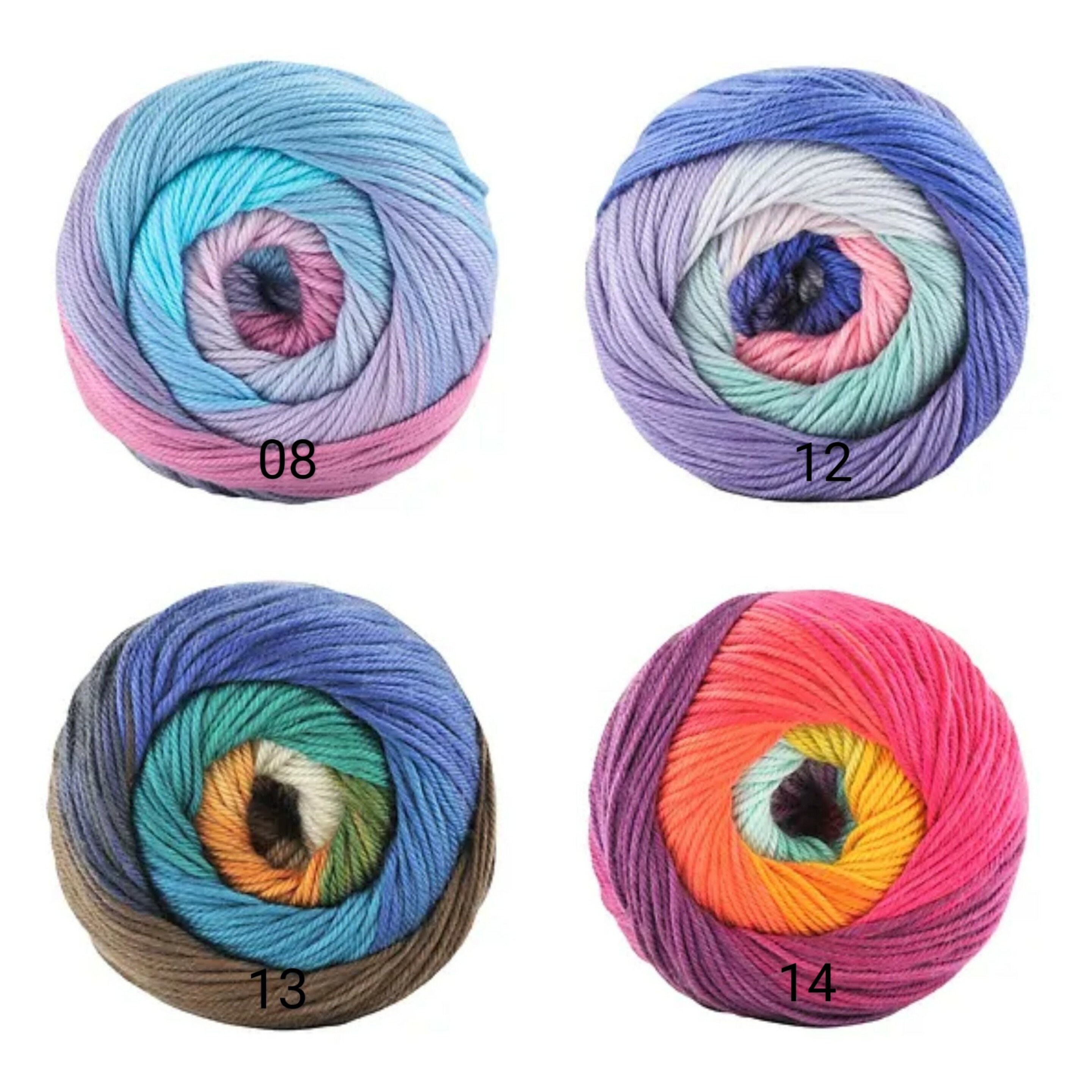 CLEARANCE! Papatya Sundae Yarn 100% Microfiber Acrylic Rainbow Gradient ...