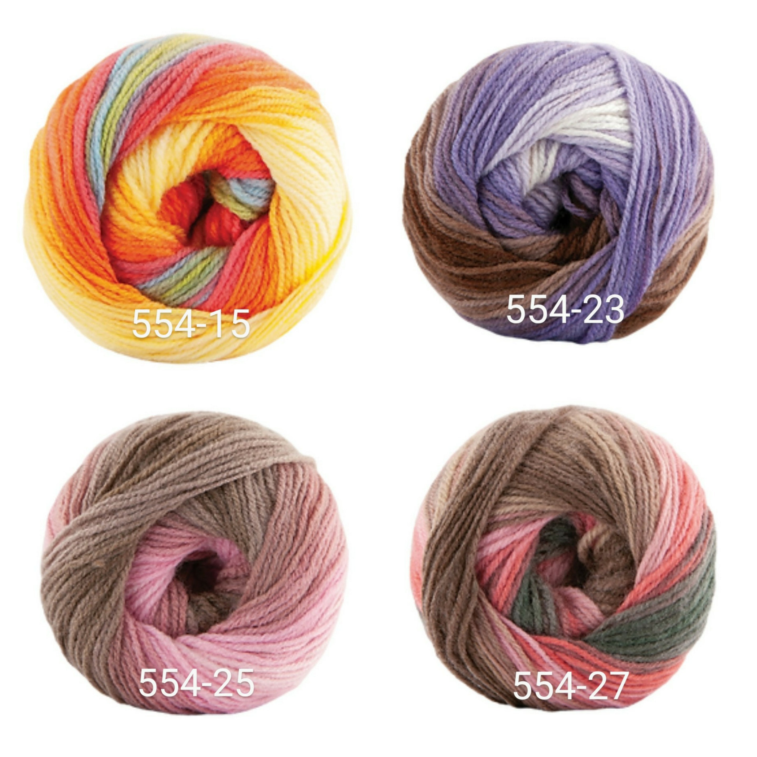 Papatya Batik Yarn DK 100% Acrylic Rainbow Gradient Mandala Variegated ...