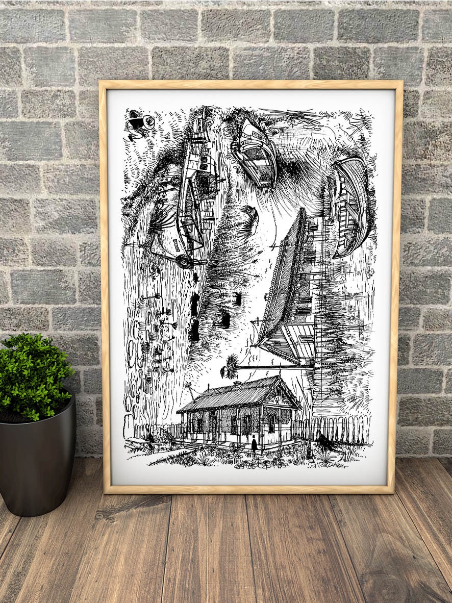 Romania print Wall art Hand drawn gifts Drawing sketch | Etsy