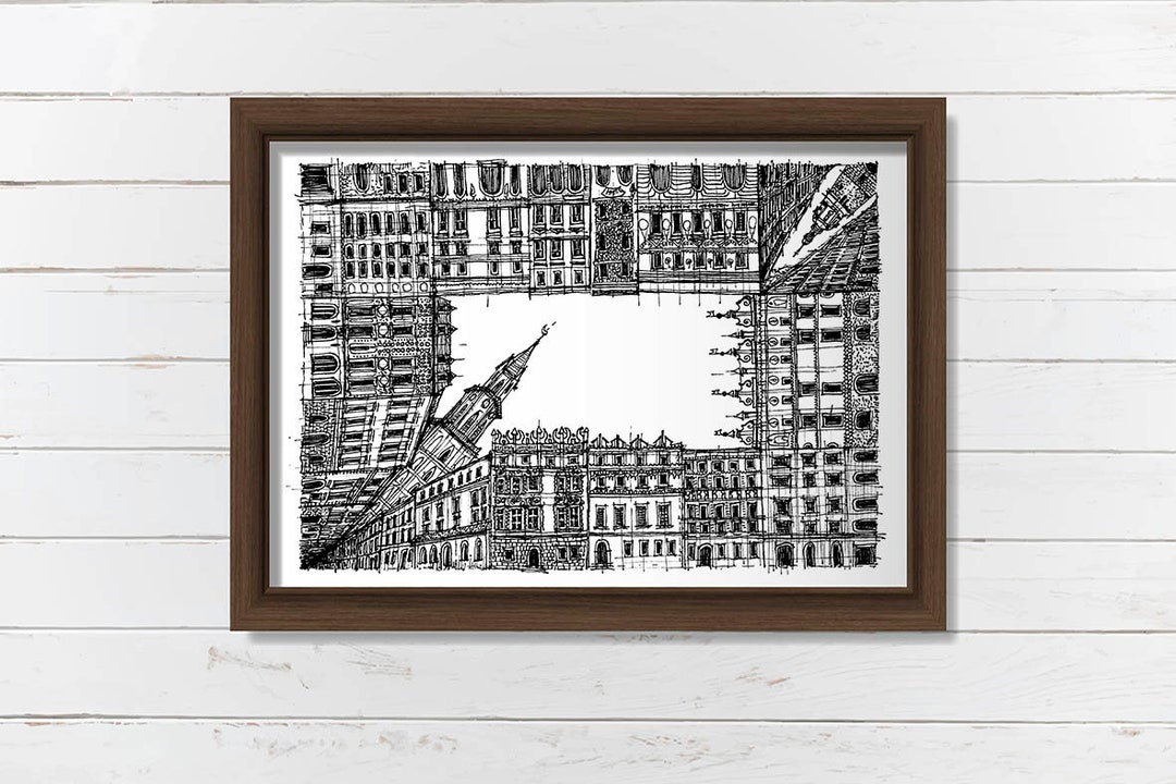 Torun Poland Art Print Architecture, Old Town Sketch Drawing, Cityscape ...