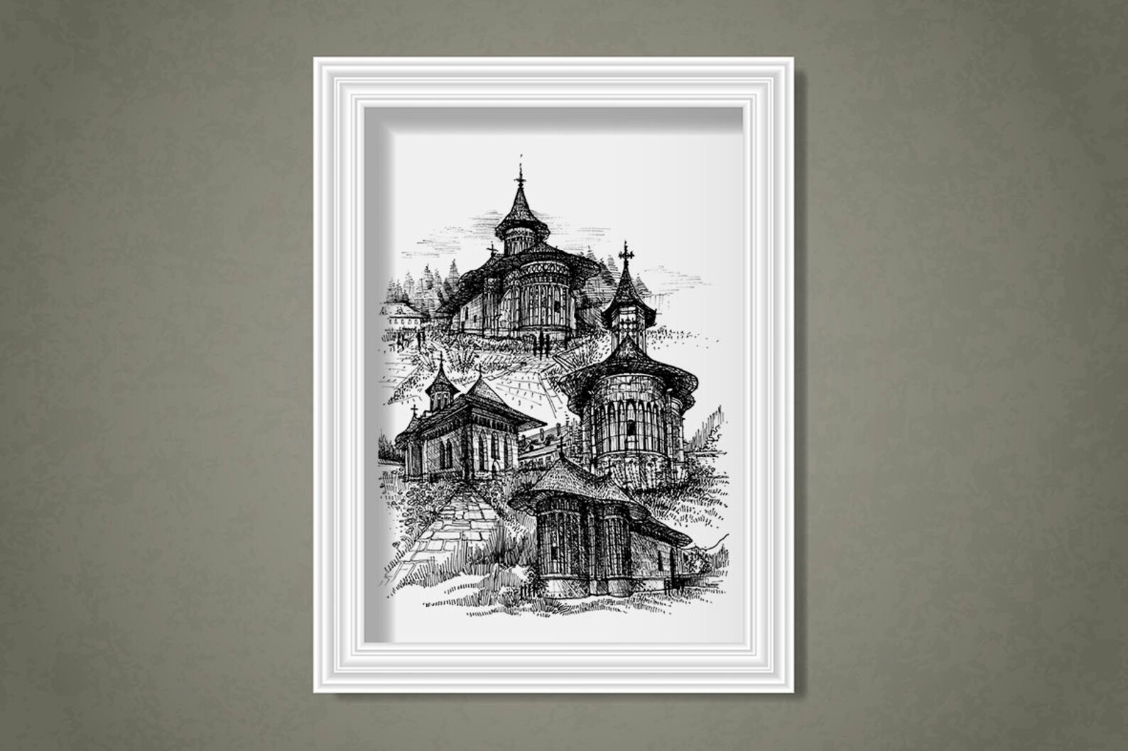Romanian Prints Romania Handmade Architecture Sketch Sketch - Etsy UK