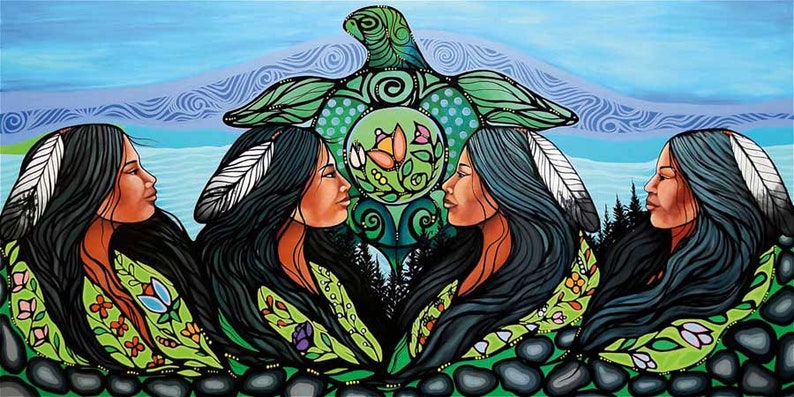 Turtle Women by Jackie Traverse, Native Art, Indigenous Art - Etsy