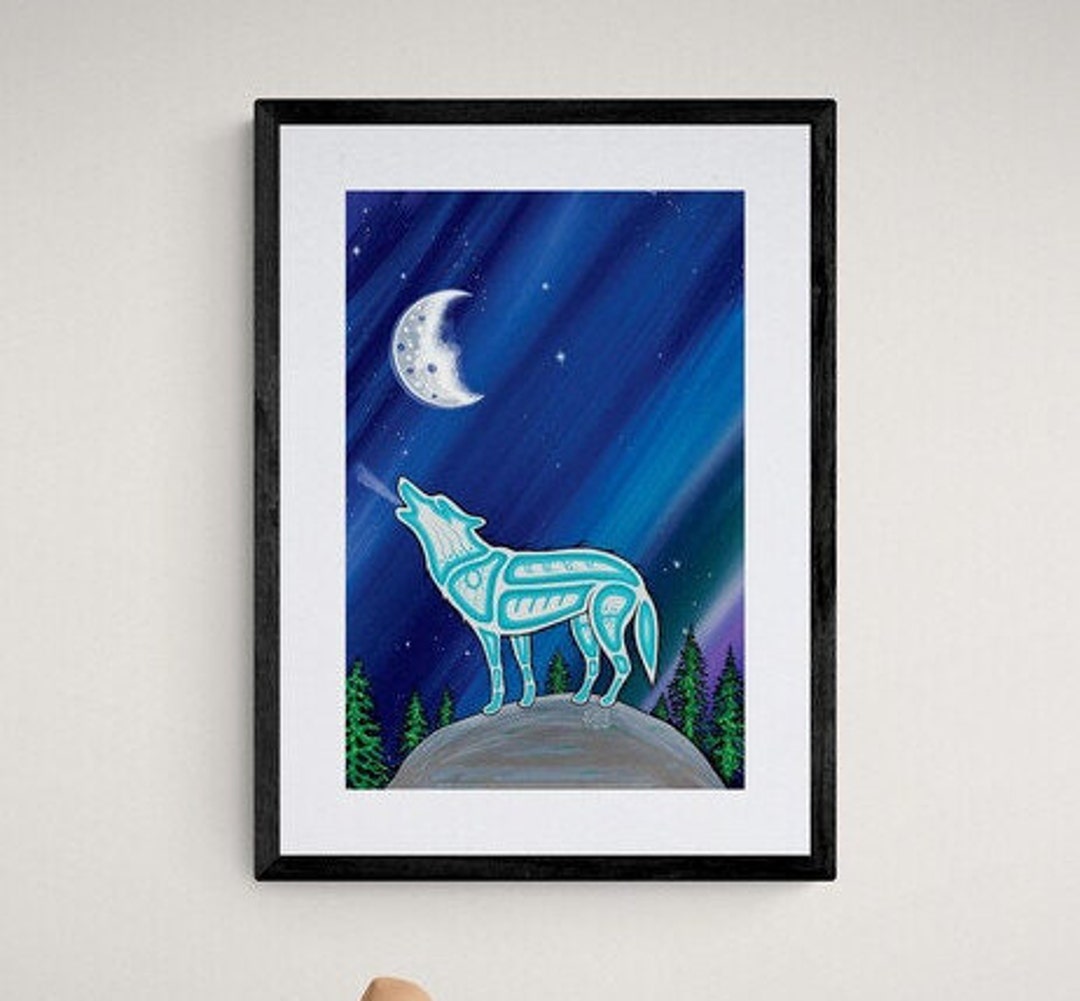 White Wolf by Jeffery Red George, Native Art, Indigenous Art - Etsy