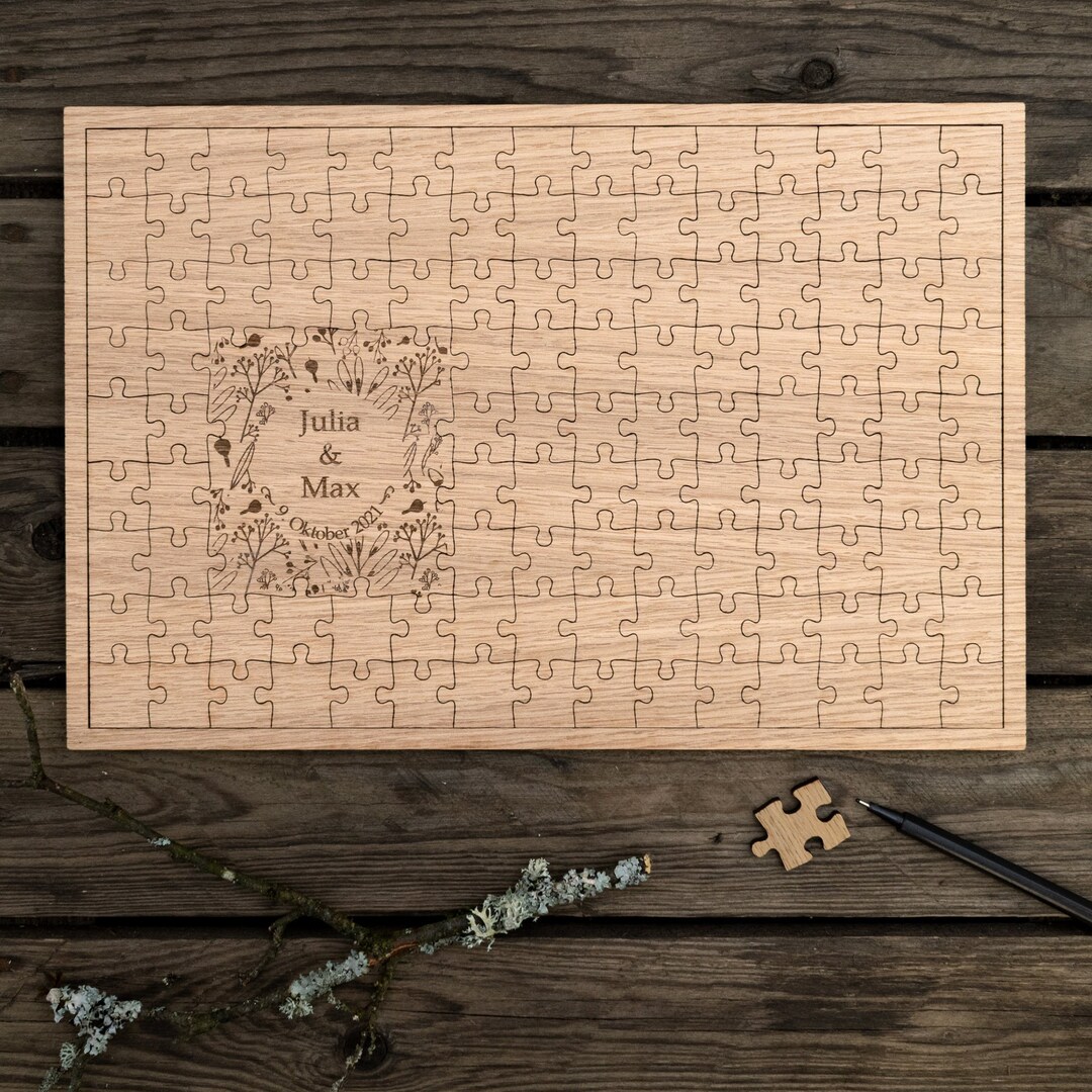 Gästebuch Hochzeit, Puzzle Aus Holz – Gästebuch Personalisiert Mit ...