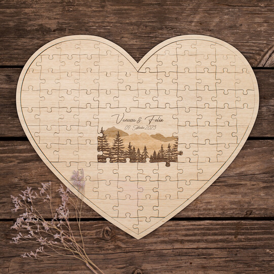 Gästebuch Für Hochzeit Puzzle Aus Holz Zum Unterschreiben Gästebuch ...