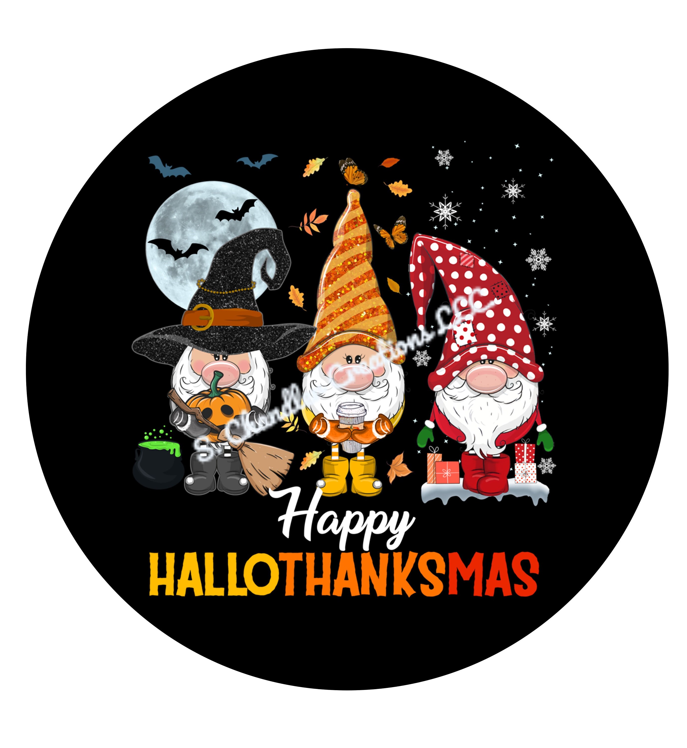 Merry Hallowthanksmas Wreath Signgnome Wreath Signcraft | Etsy