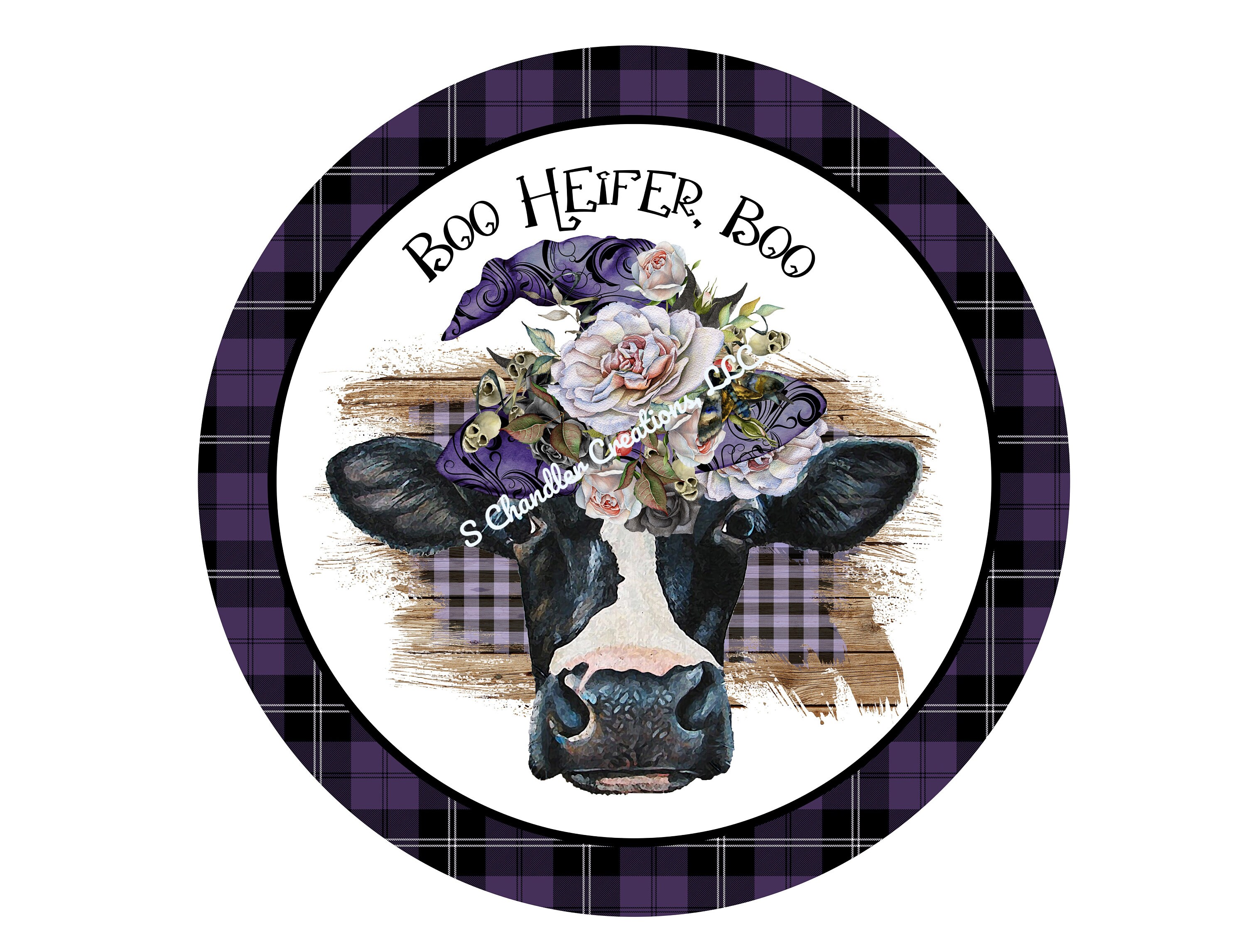 Boo Heifer Boo Wreath Sign, Halloween Wreath Sign, Metal Wreath Sign ...