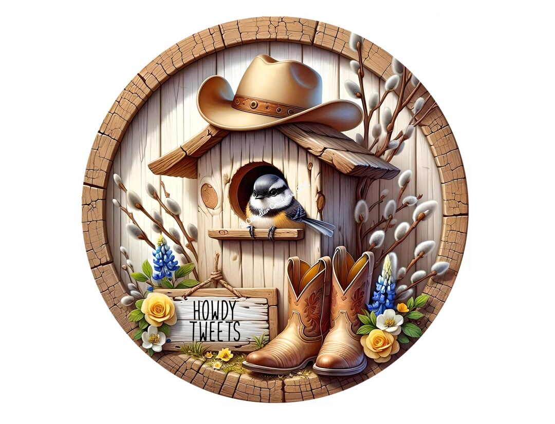 Howdy Tweets Wreath Sign, Welcome Chickadee Wreath Sign, Spring Wreath ...